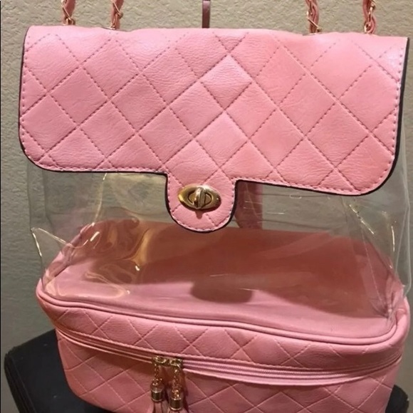 Trendy boutique | Bags | Clear Backpack Pink | Poshmark